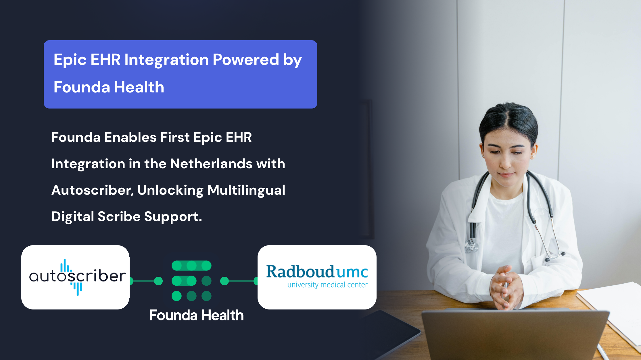 Founda Health Enables First EPIC Integration in the Netherlands with Autoscriber’s AI Scribe